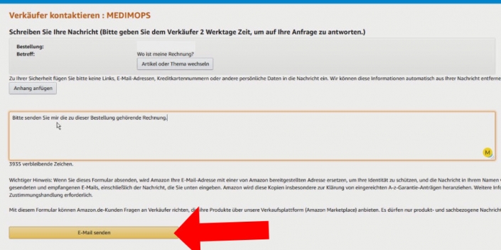 Rechnung einer Bestellung bei Amazon aufrufen » MyPaketshop