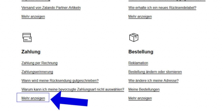 Rechnung einer Bestellung auf Zalando finden MyPaketshop